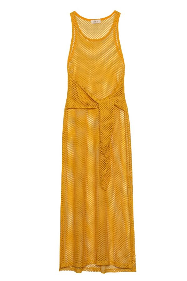 Barbados Mesh Dress Yellow – Nika Resort Collection